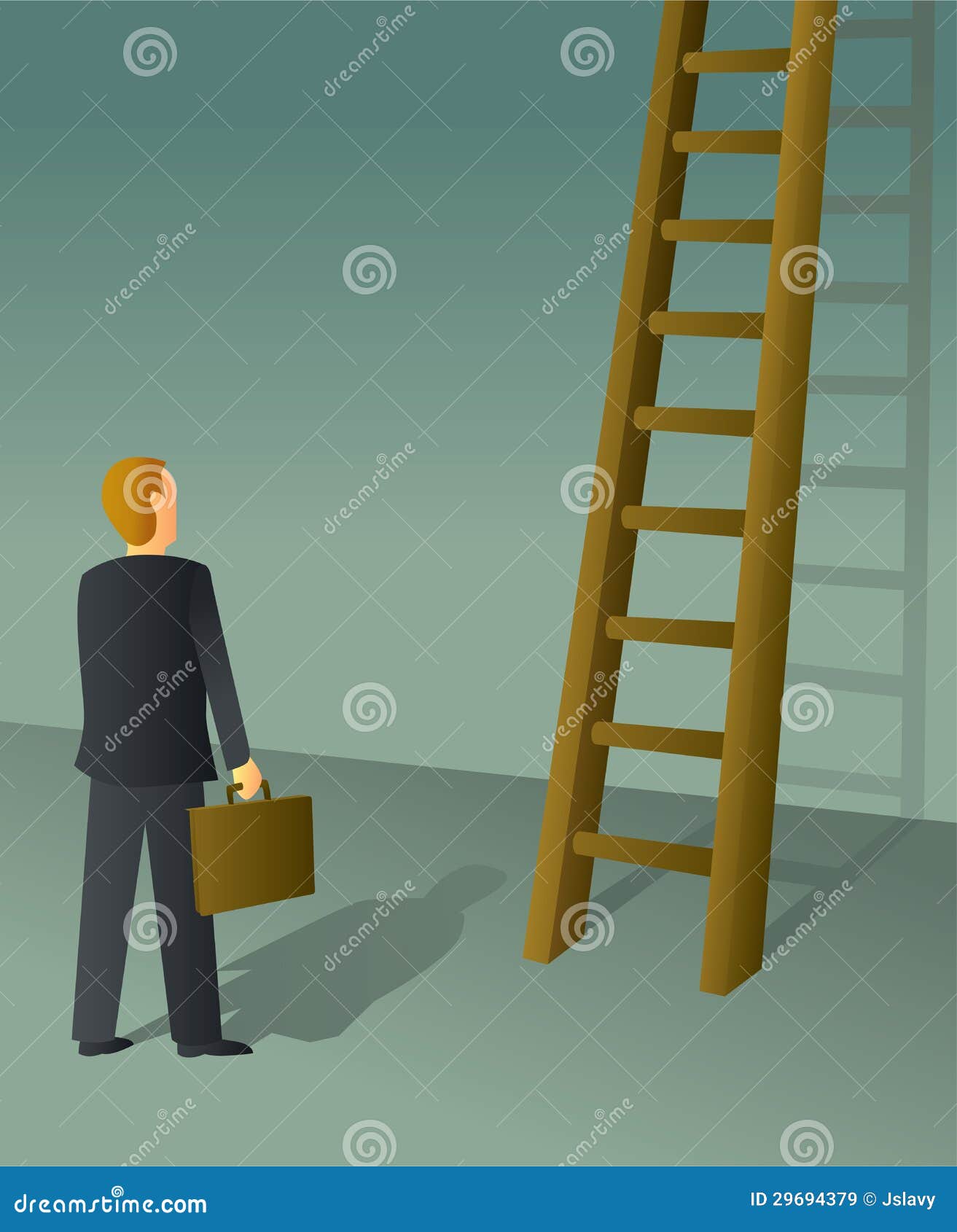 Corporate Ladder Businessman Stock Vector - Illustration of decision ...