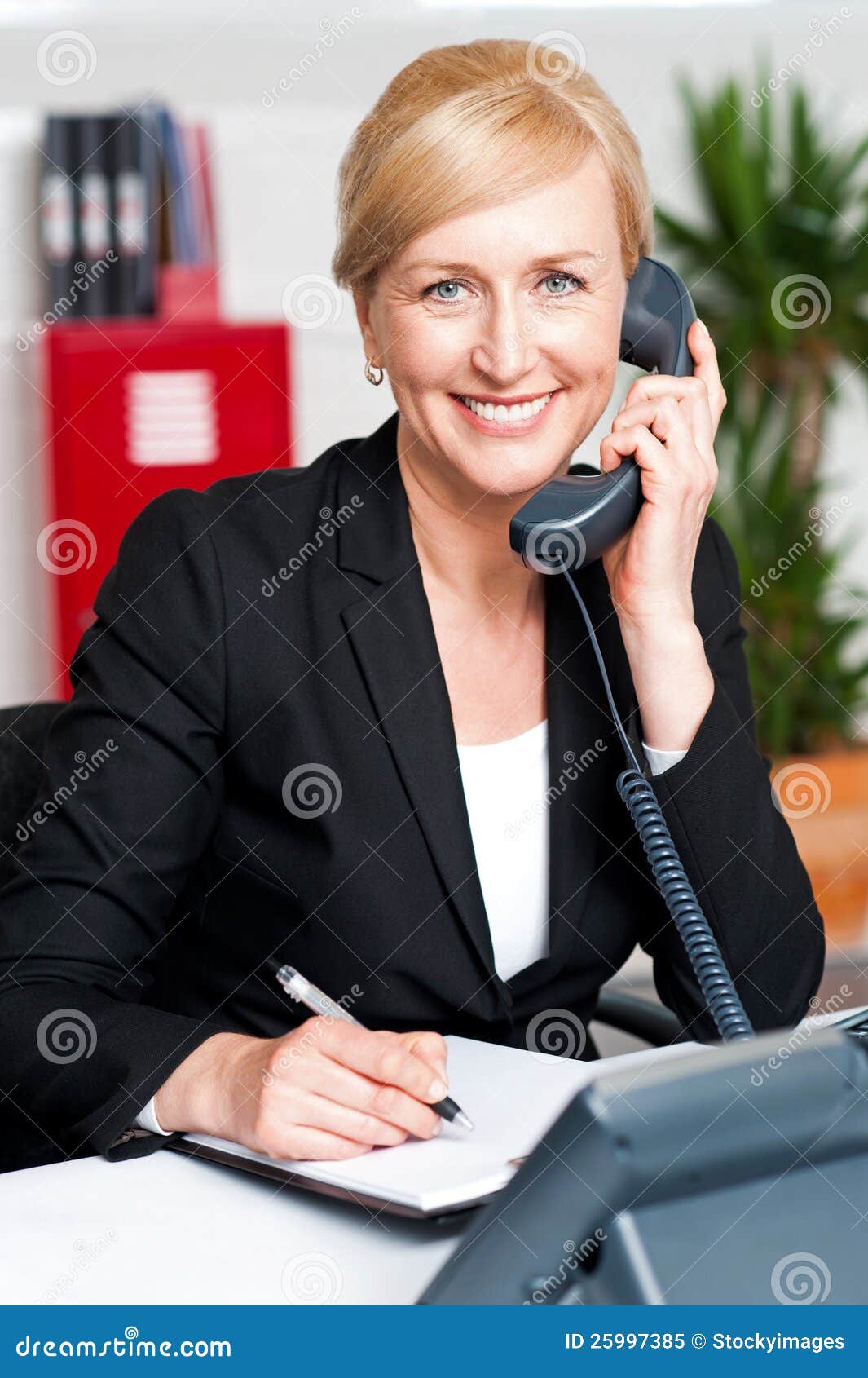 Corporate Lady Communicating on Phone Stock Image - Image of finance ...