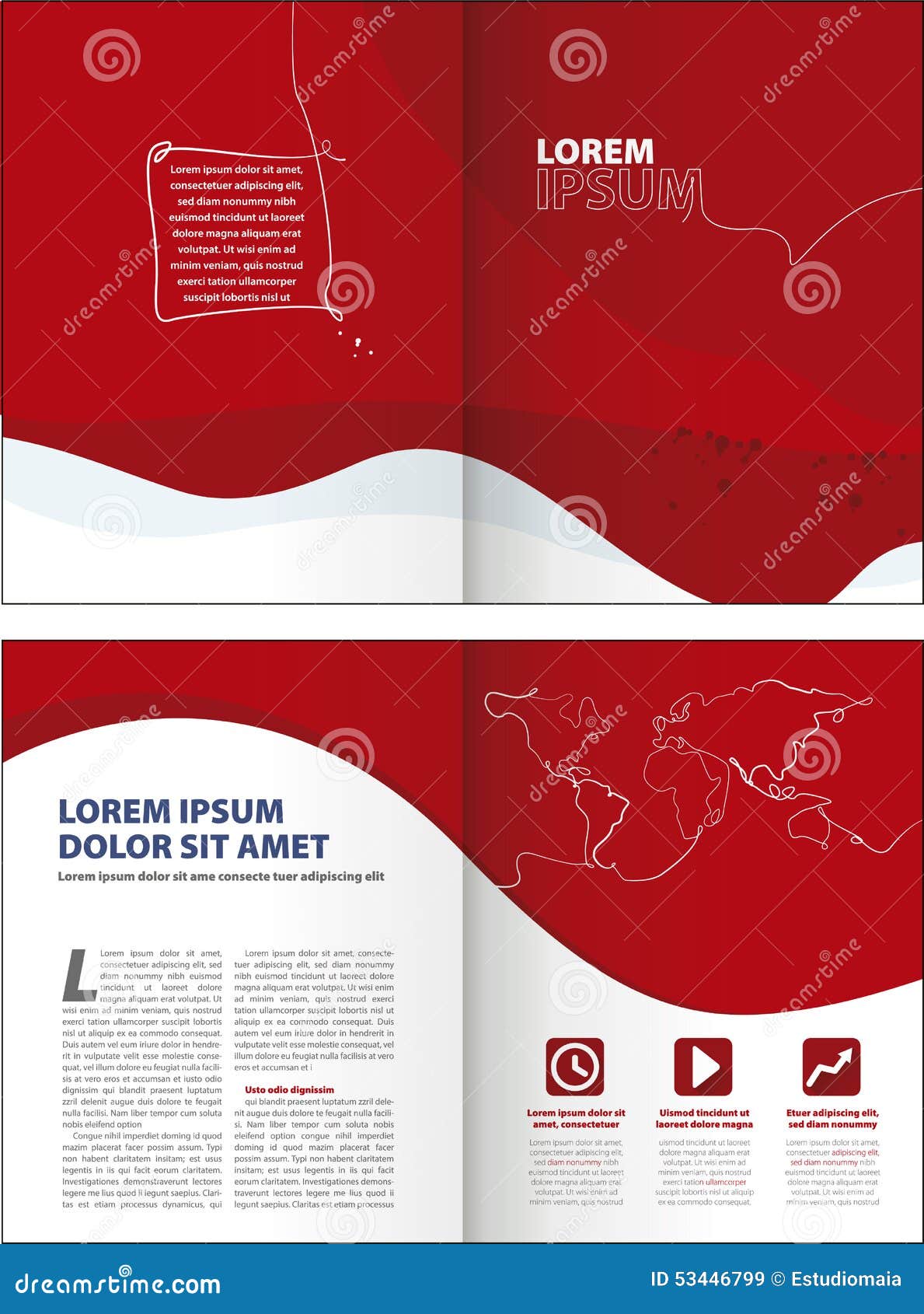 Corporate layout template stock vector. Illustration of brochure - 53446799