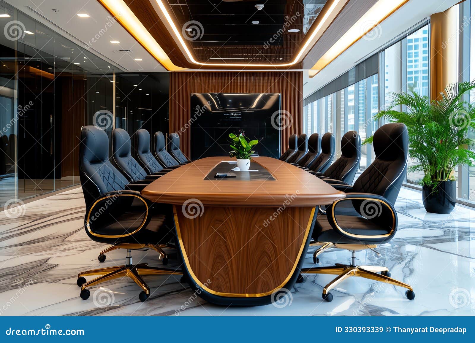 Corporate Leaders in Productive Discussion at Stylish Conference Room ...