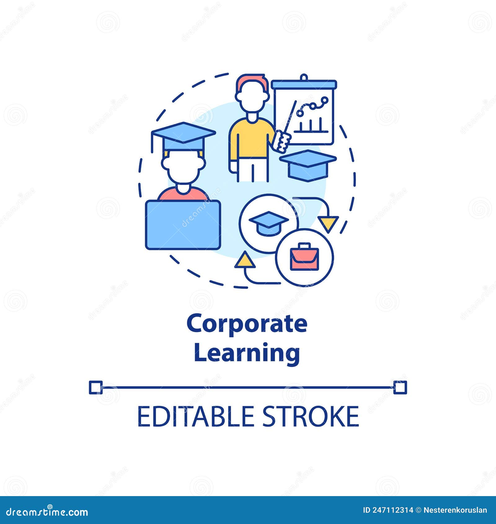 Corporate Learning Concept Icon Stock Vector - Illustration of office ...