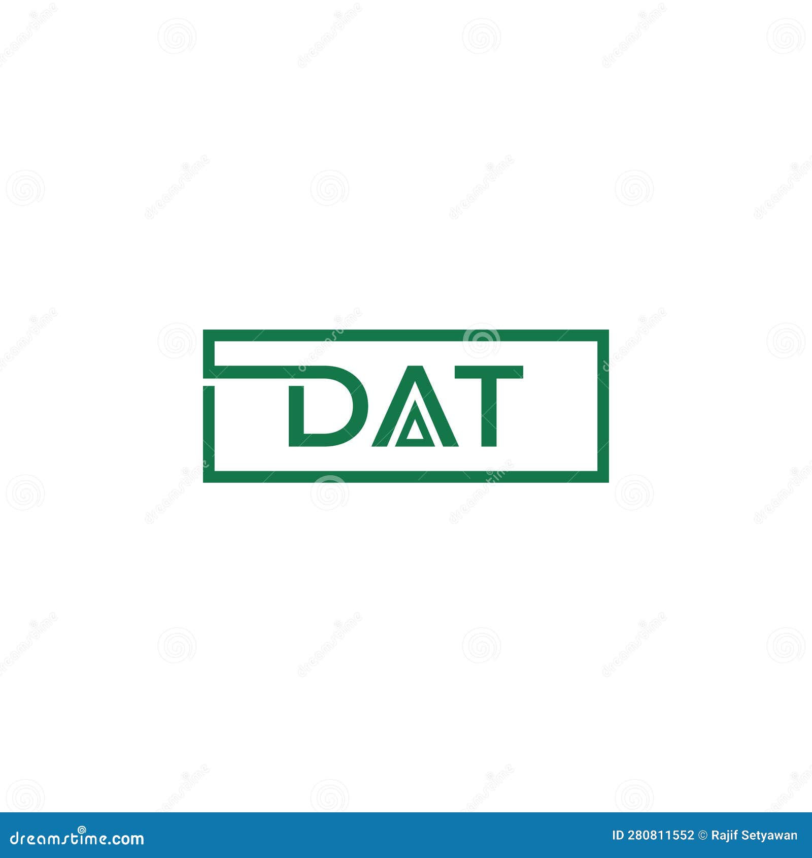 Corporate Letter DAT in Rectangle Monogram Logo Design Vector Stock ...