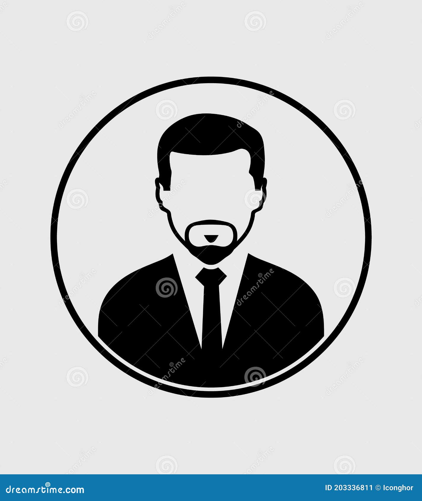 Corporate Man Icon with Circle Shape. Stock Vector - Illustration of ...