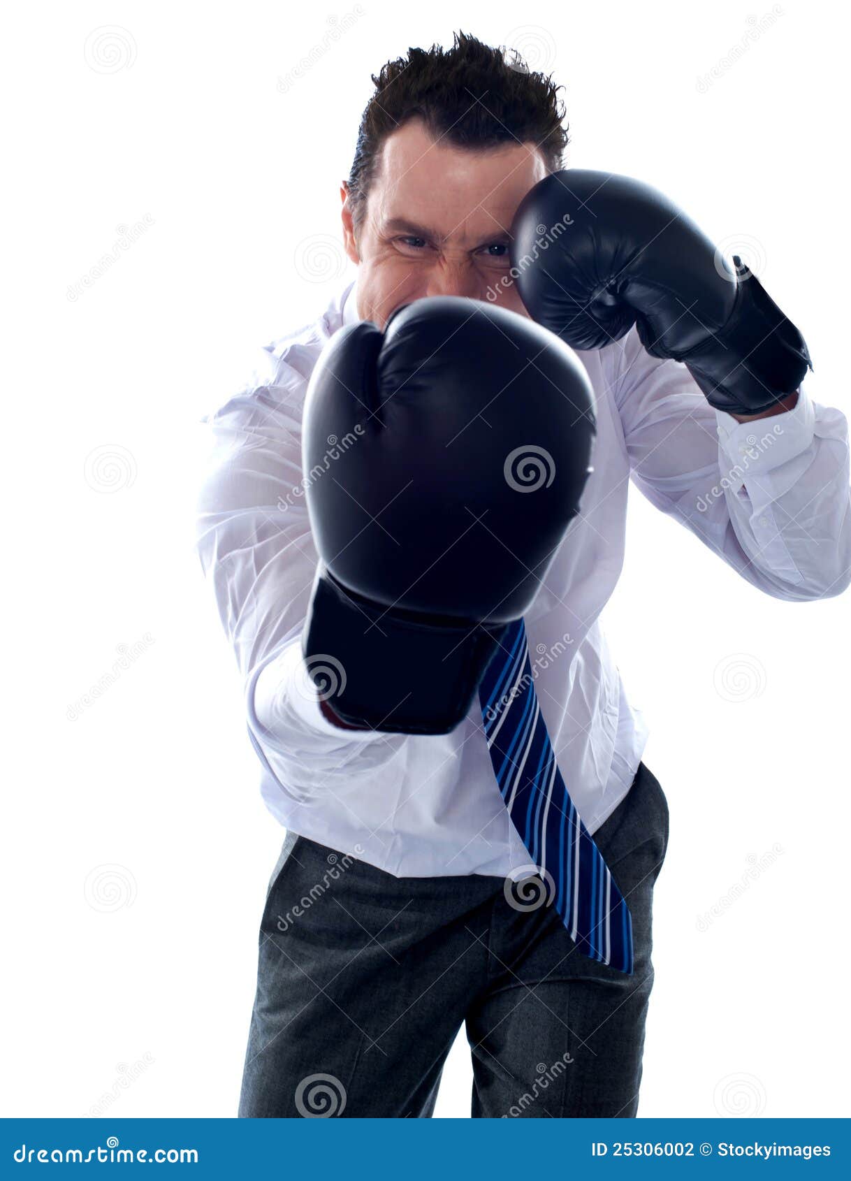 Corporate Man Posing Boxing Punch Stock Photo - Image of ambitious ...