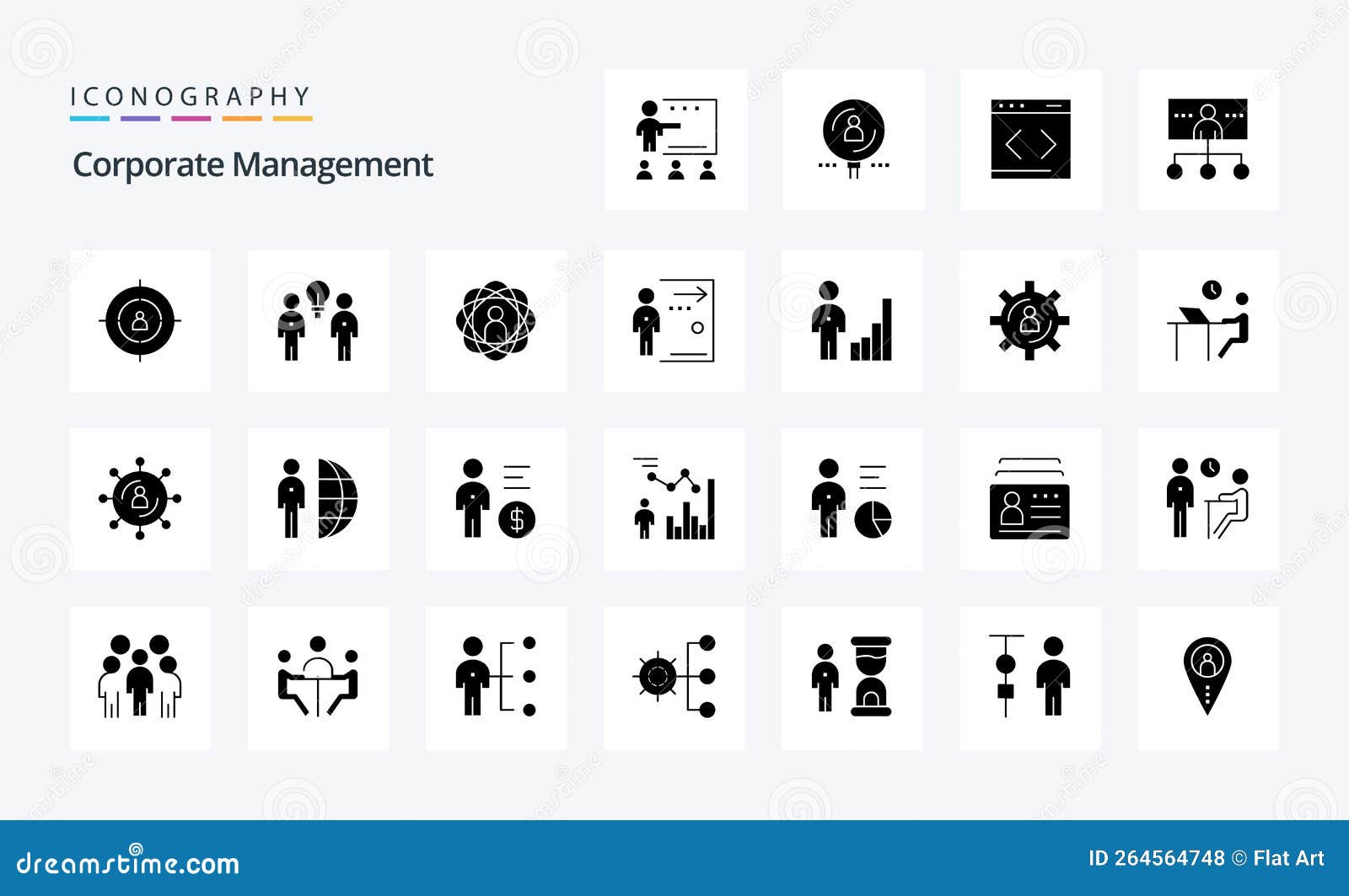 25 Corporate Management Solid Glyph Icon Pack Stock Vector ...