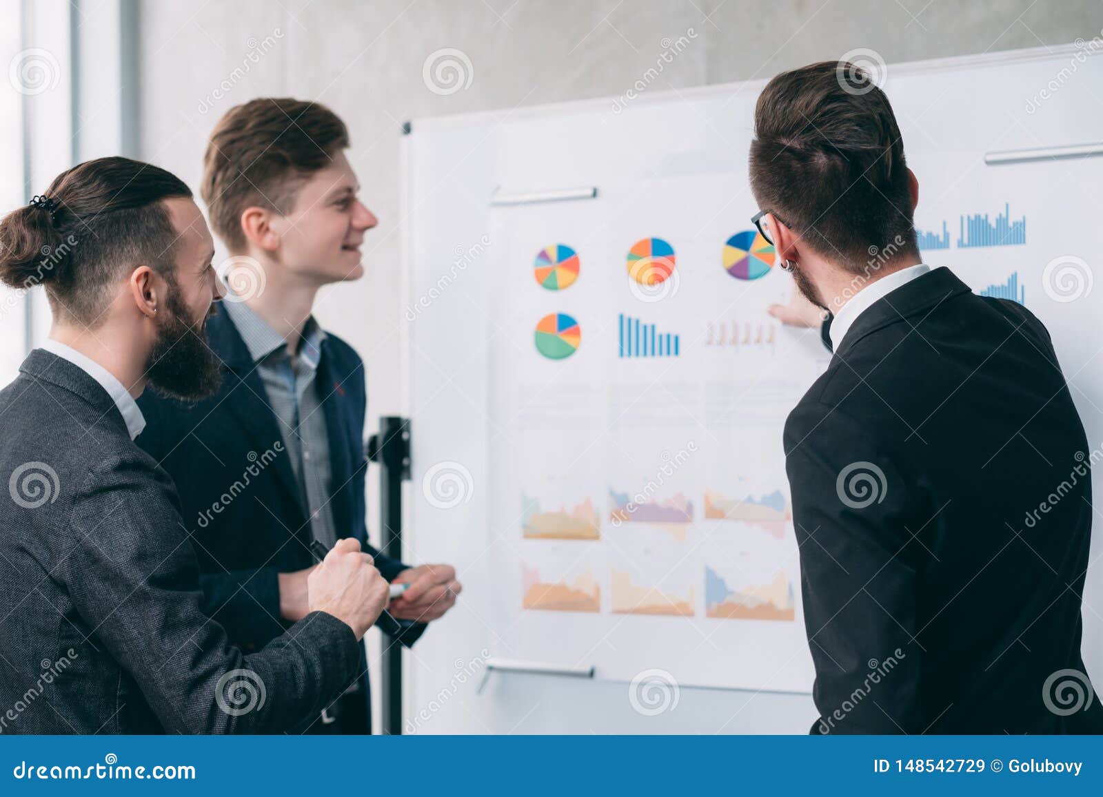 Corporate Meeting Teamwork Young Business Men Stock Image - Image of ...