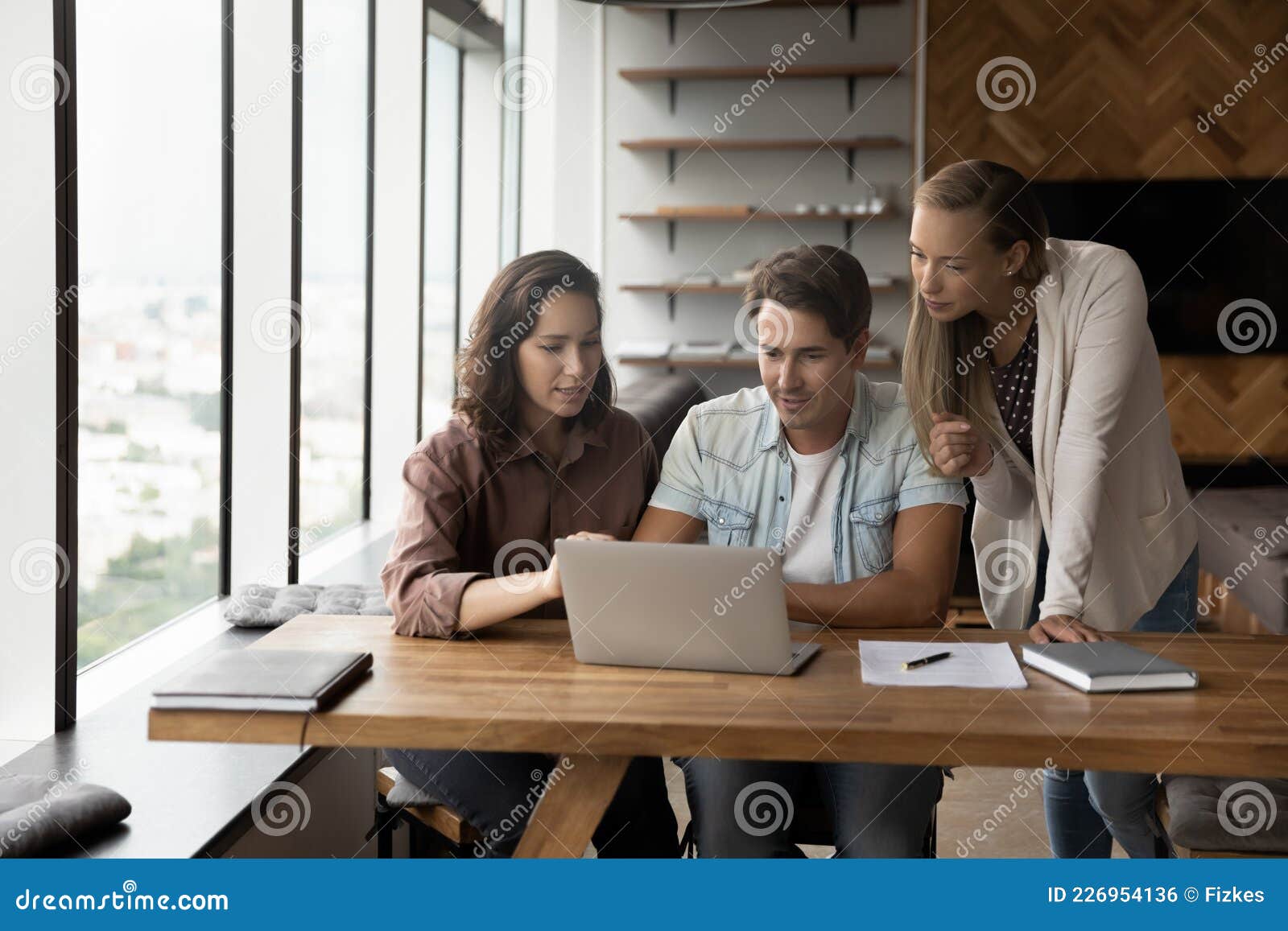 Corporate Mentor Teaching New Employees, Training Intern Staff Stock ...