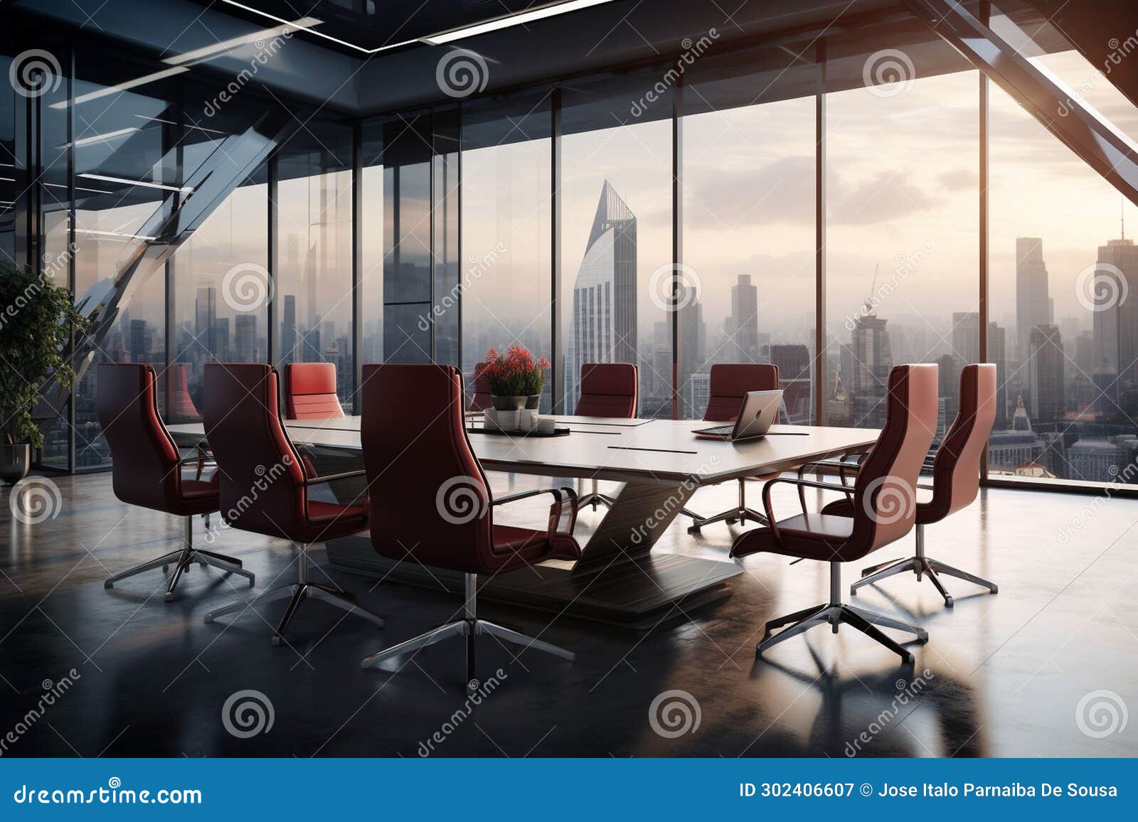 Corporate Office Boardroom with a Sleek and Stock Image - Image of ...