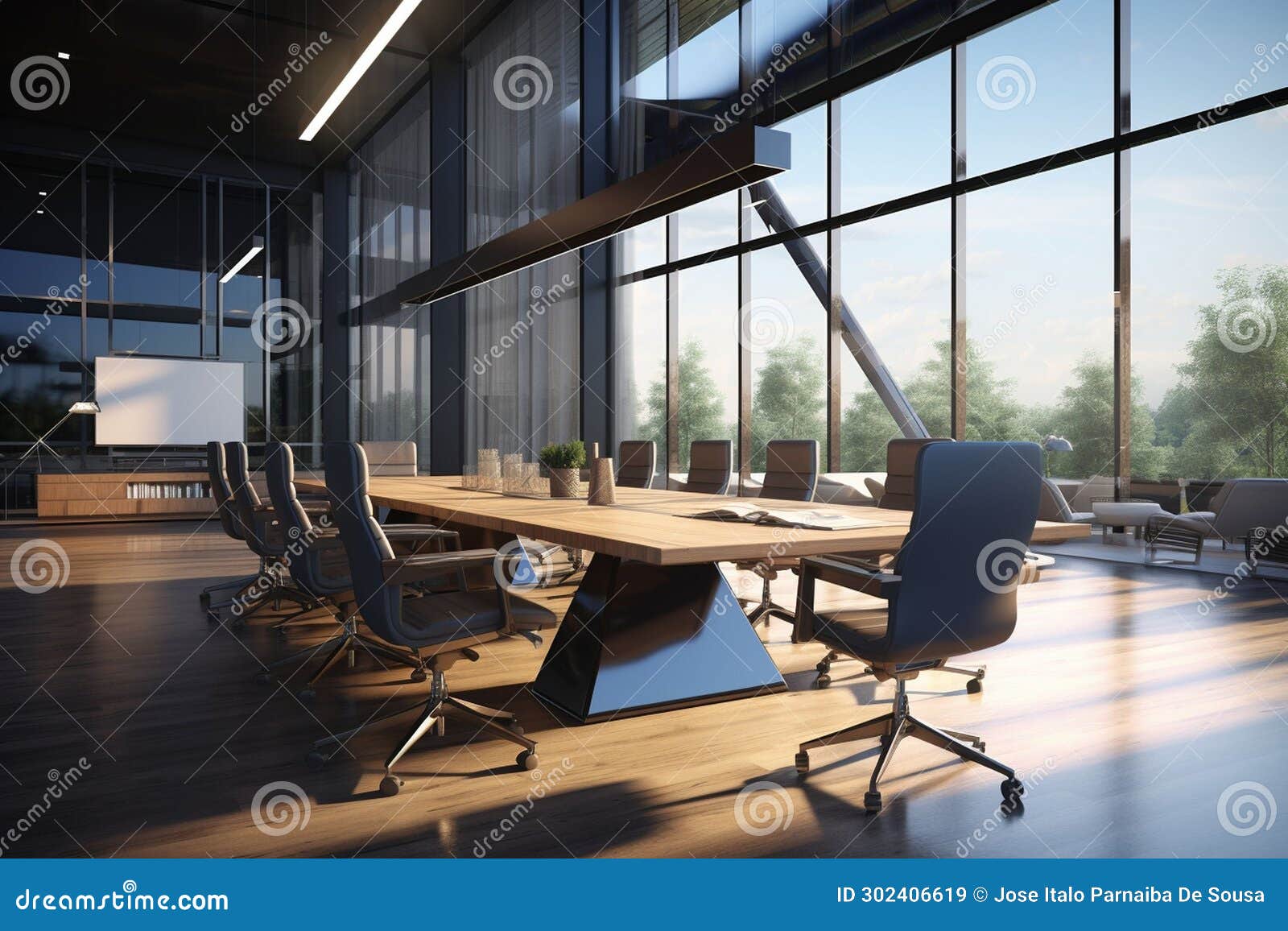Corporate Office Boardroom with a Sleek and Stock Illustration ...