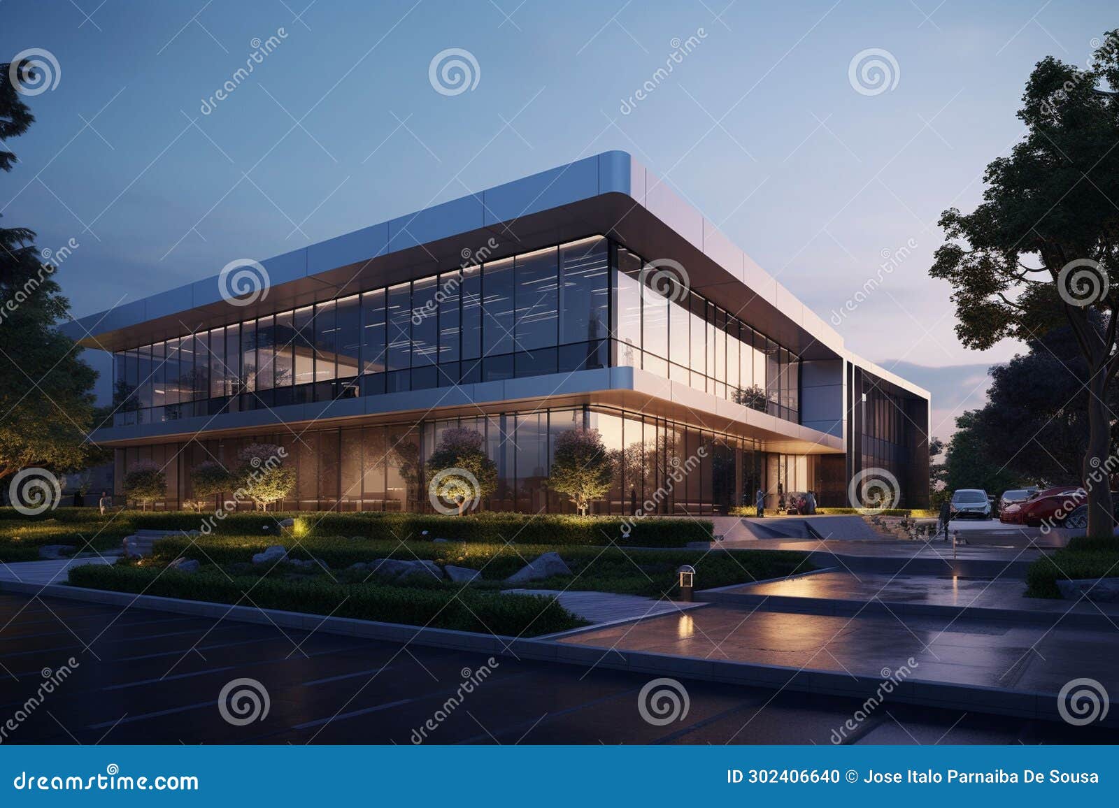 Corporate Office Exterior with a Modern Stock Photo - Image of entrance ...