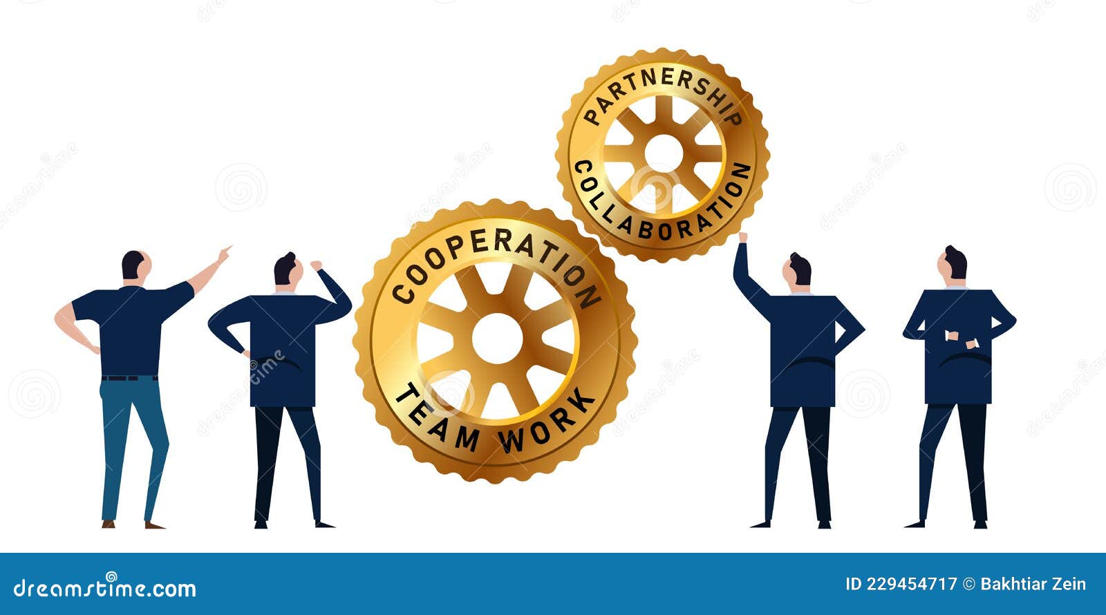 Corporate Office Manager Businessman Working Together Analyze Cogs ...