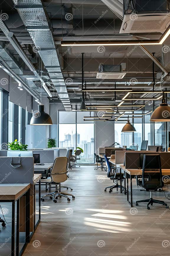 Corporate Office Setup with Business Essentials. Stock Illustration ...