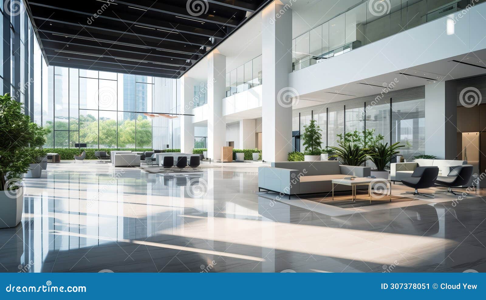 A Corporate Office with a Spacious Reception Area Stock Image - Image ...