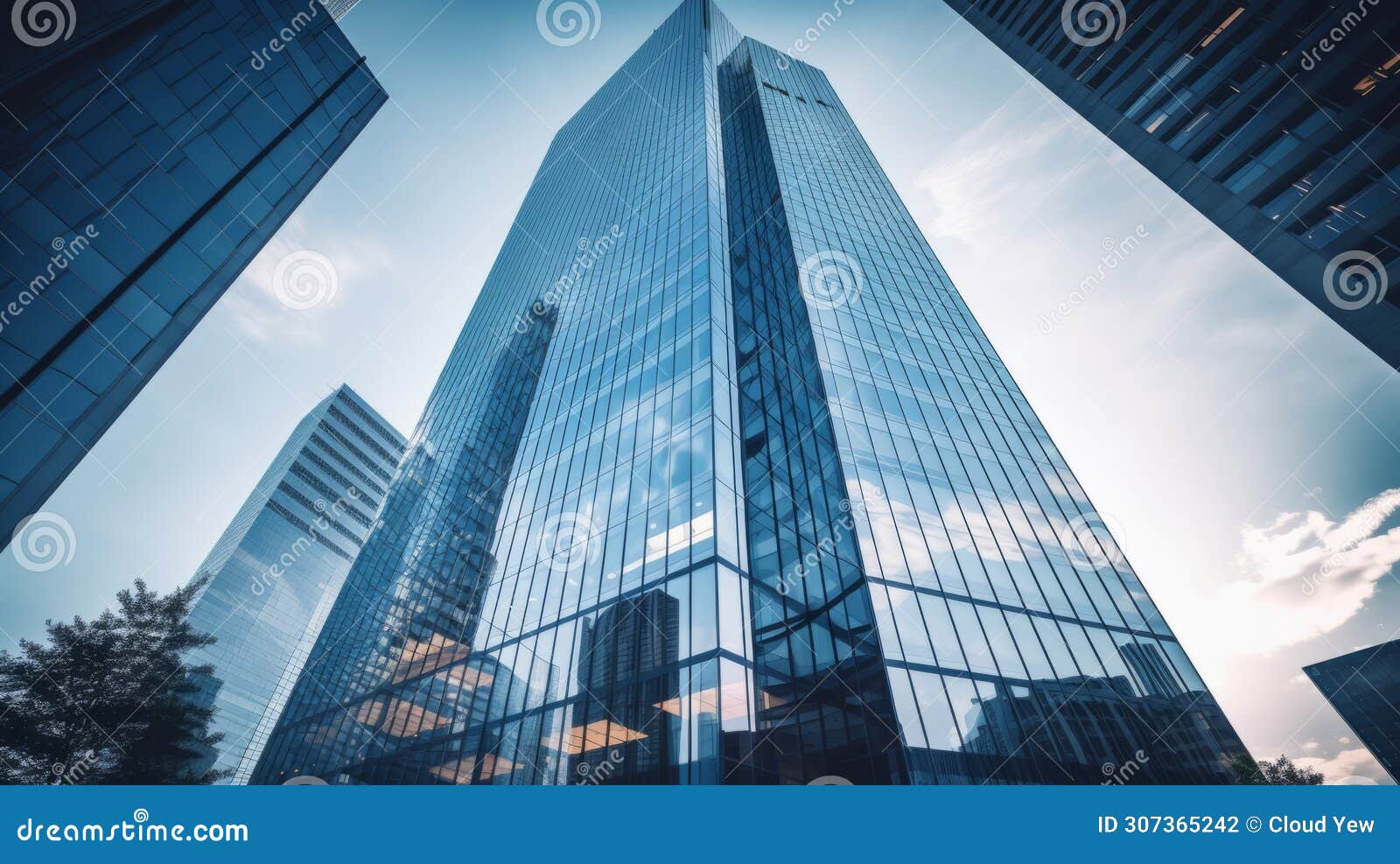 A Corporate Office Tower with Advanced Security Features Stock ...