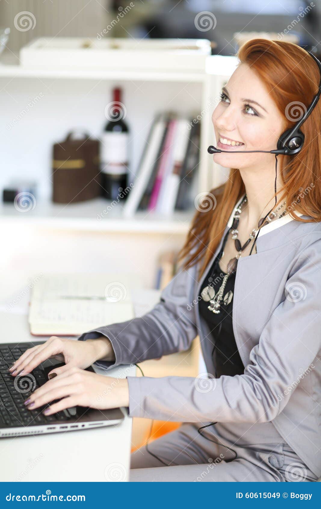 Corporate operator stock image. Image of person, woman - 60615049