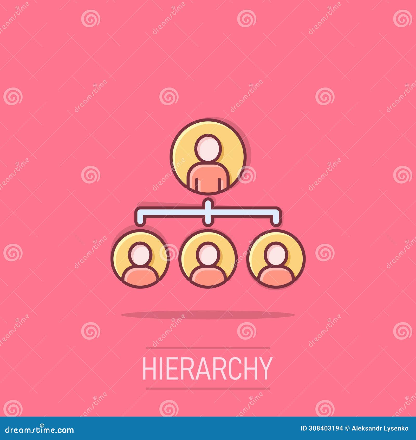Corporate Organization Chart People Vector Icon in Comic Style. People ...