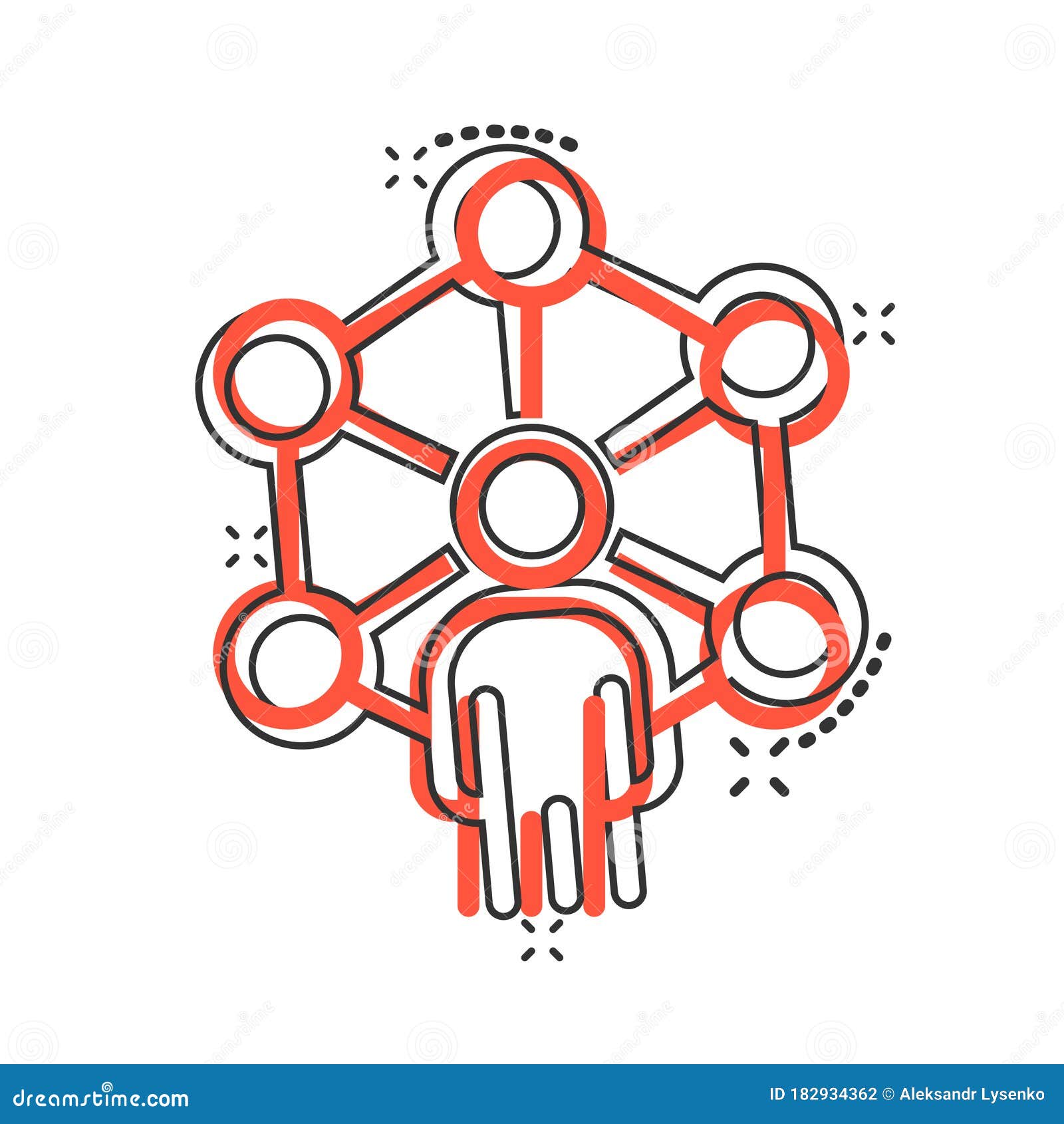 Corporate Organization Chart People Vector Icon in Comic Style. People ...