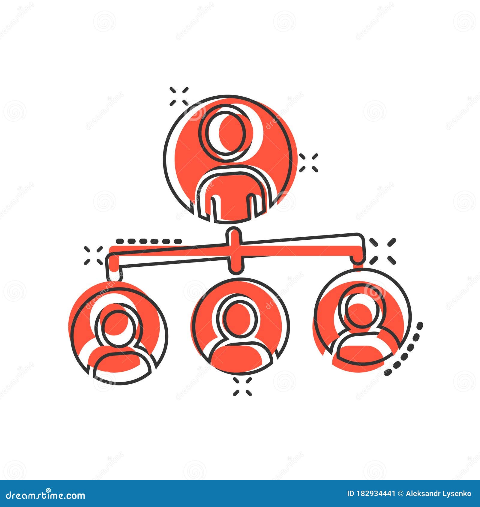 Corporate Organization Chart People Vector Icon in Comic Style. People ...
