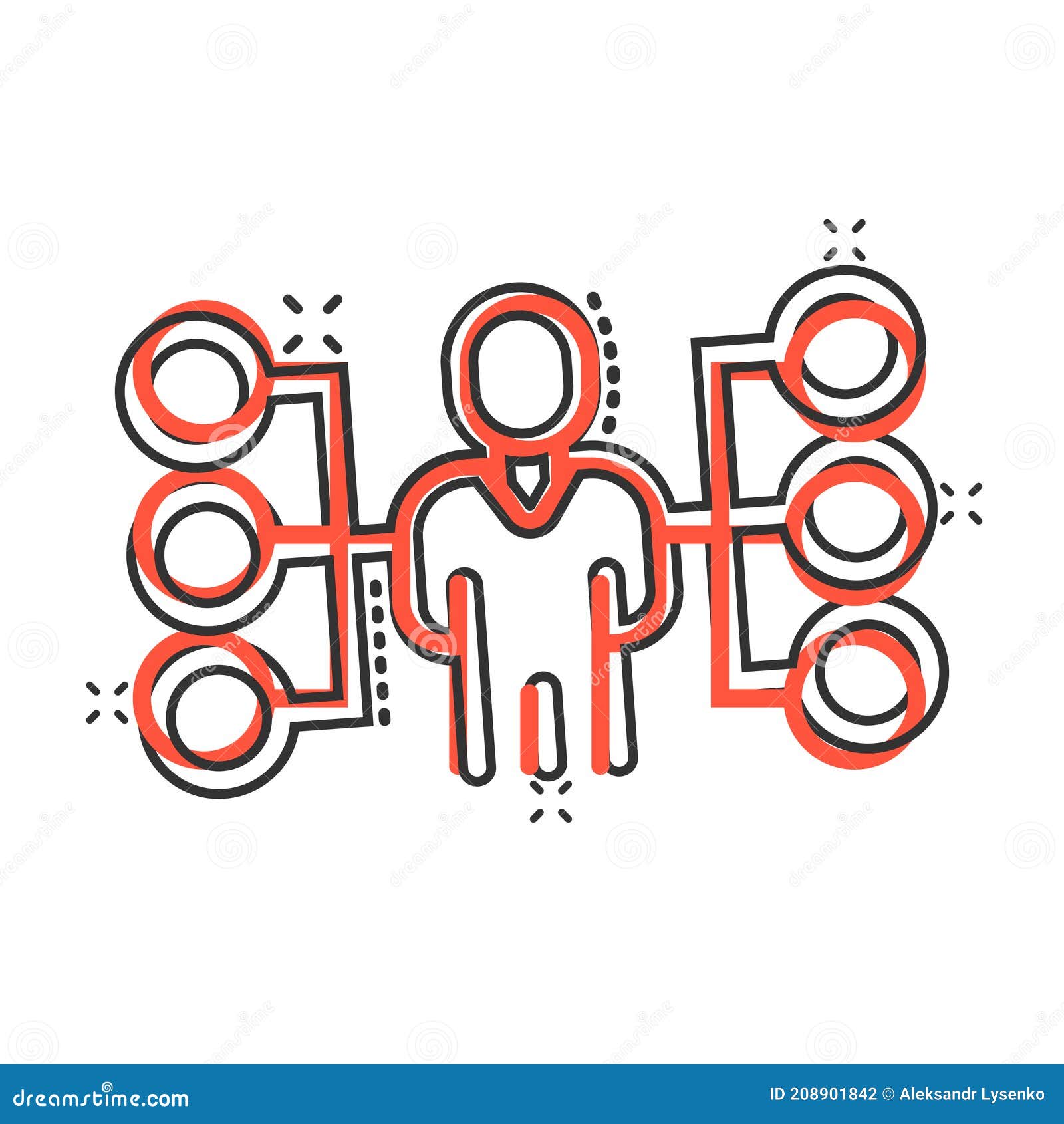Corporate Organization Chart People Vector Icon in Comic Style. People ...