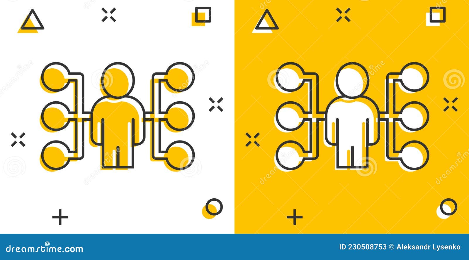 Corporate Organization Chart People Vector Icon in Comic Style. People ...
