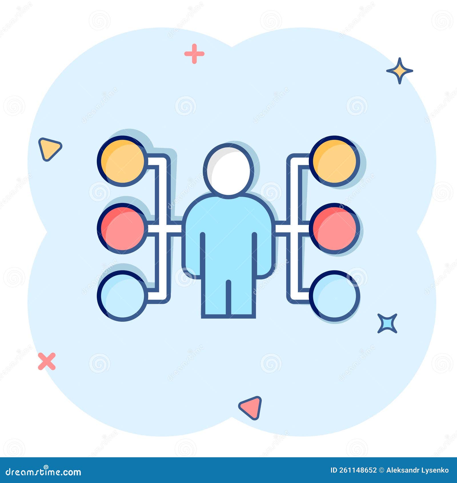 Corporate Organization Chart People Vector Icon in Comic Style. People ...
