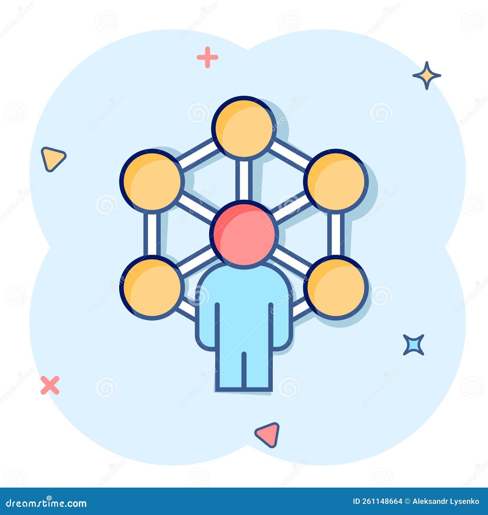 Corporate Organization Chart People Vector Icon in Comic Style. People ...