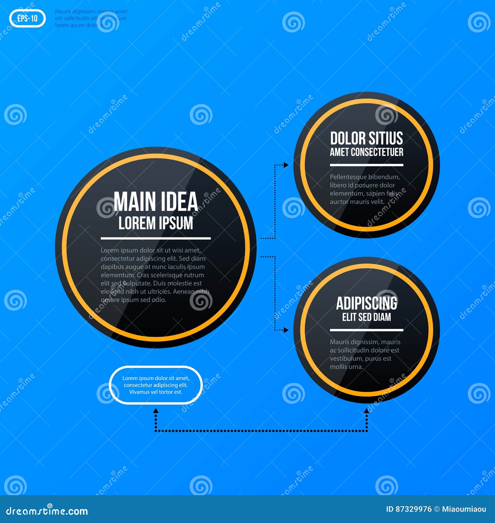 Corporate Organization Chart Template on Bright Blue Background Stock ...