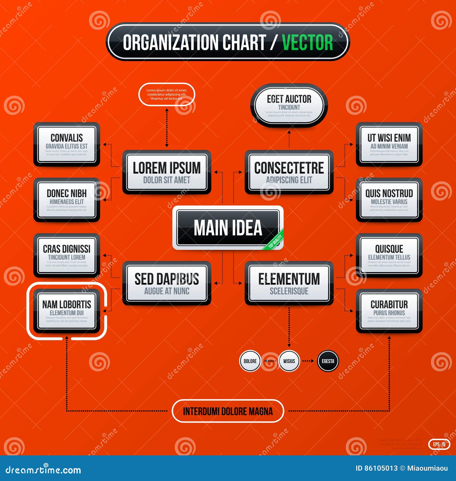 Corporate Organization Chart Template Stock Vector - Illustration of ...