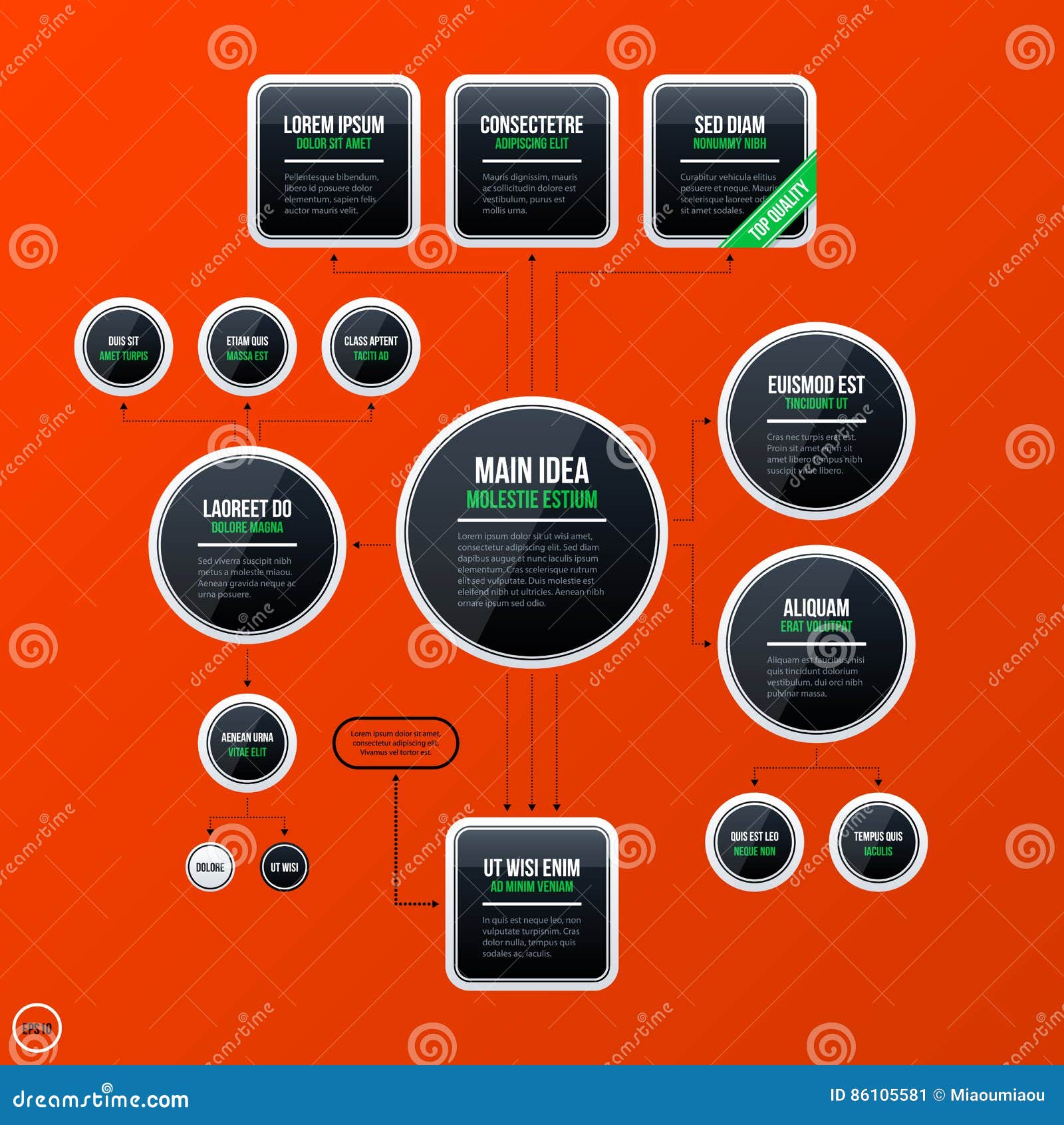 Corporate Organization Chart Template Stock Vector - Illustration of ...