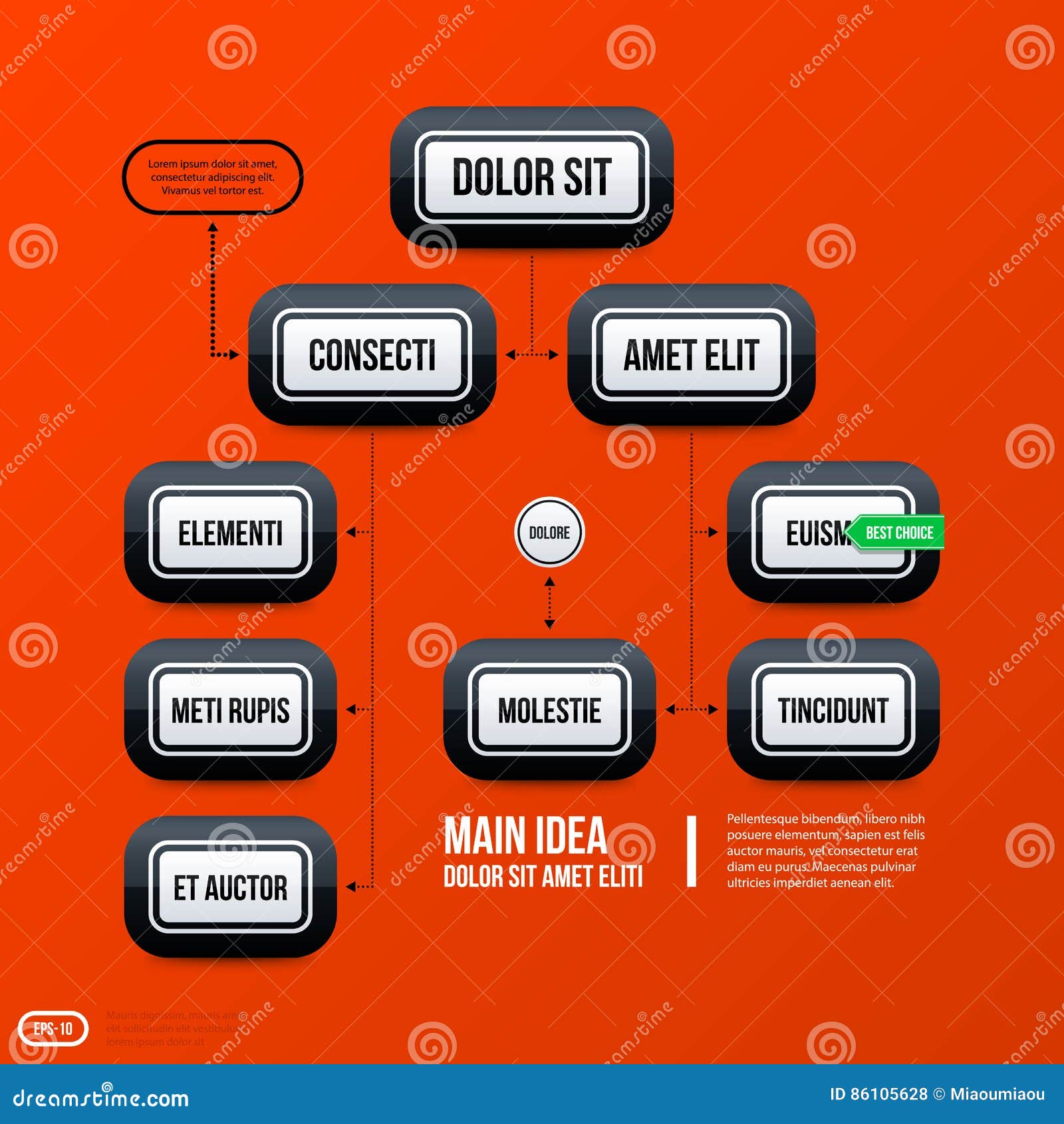 Corporate Organization Chart Template Stock Vector - Illustration of ...