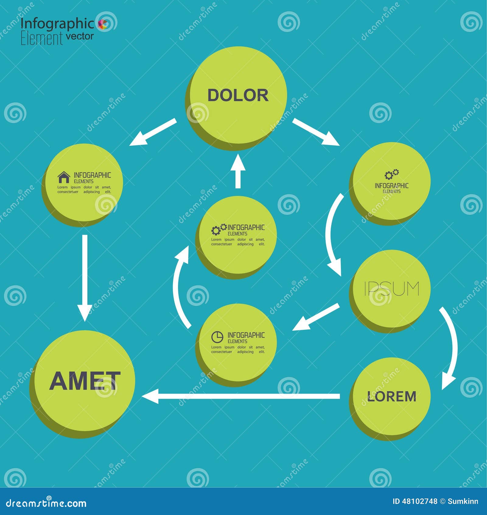 Corporate Organization Chart Template with Round Stock Vector ...