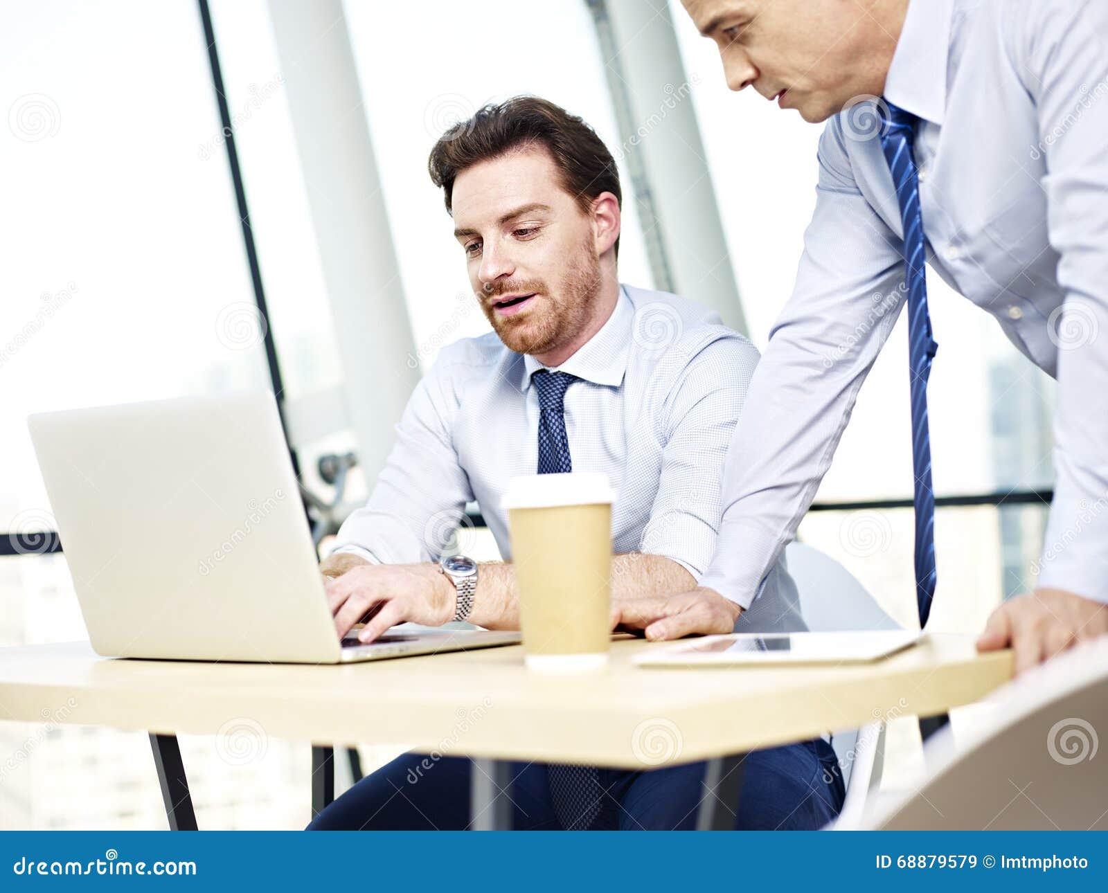 Corporate People Working Together on Laptop Computer Stock Image ...