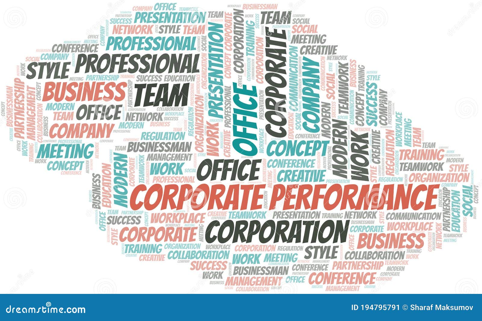 Corporate Performance Vector Word Cloud, Made with Text only. Stock ...
