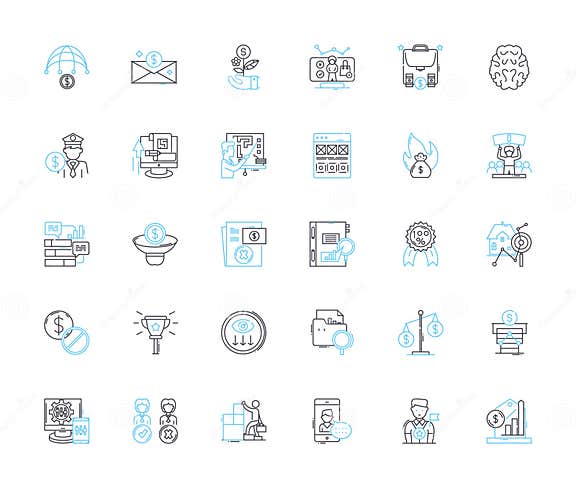 Corporate Planning Linear Icons Set. Strategy, Alignment, Forecasting ...