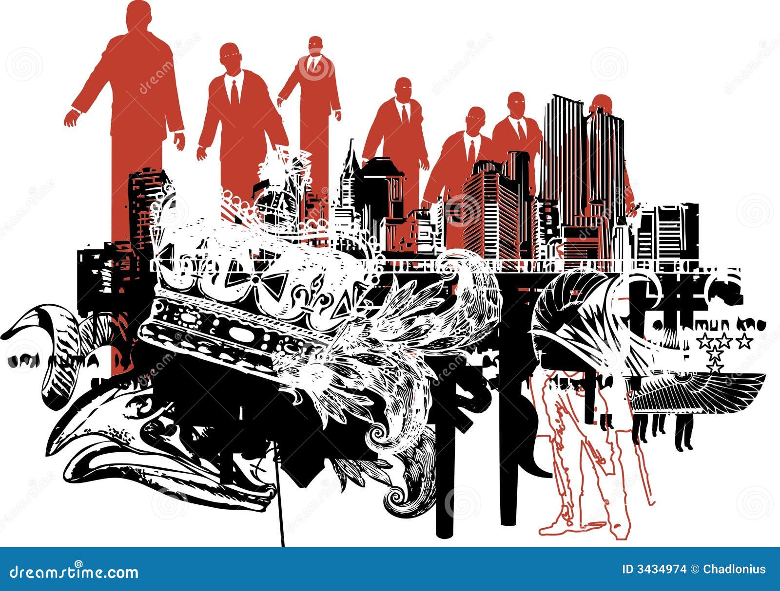 Corporate Power Illustration. Stock Vector - Illustration of abstract ...