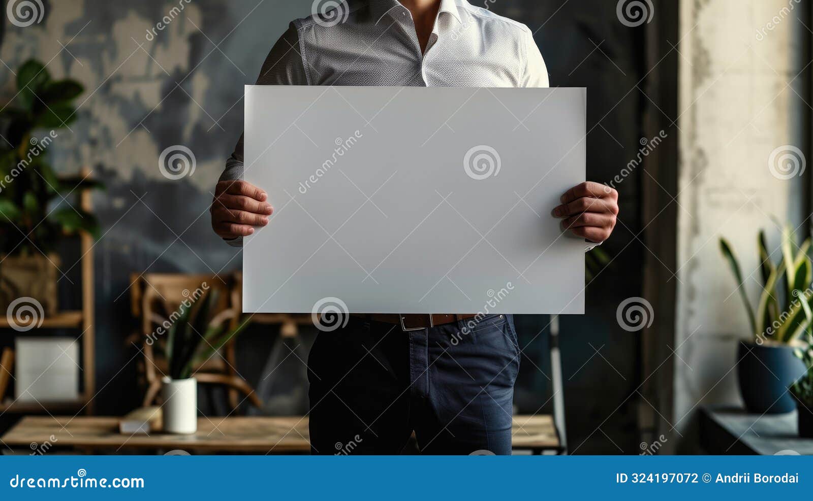 Corporate Presenter Showing Blank Sign for Personalized Marketing ...