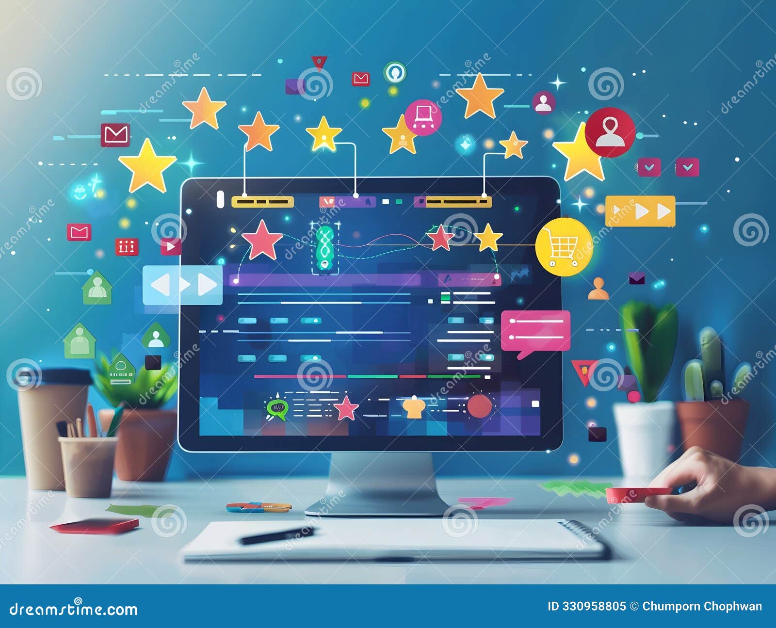 Corporate Professional Engaging with Digital Feedback Survey Platform ...