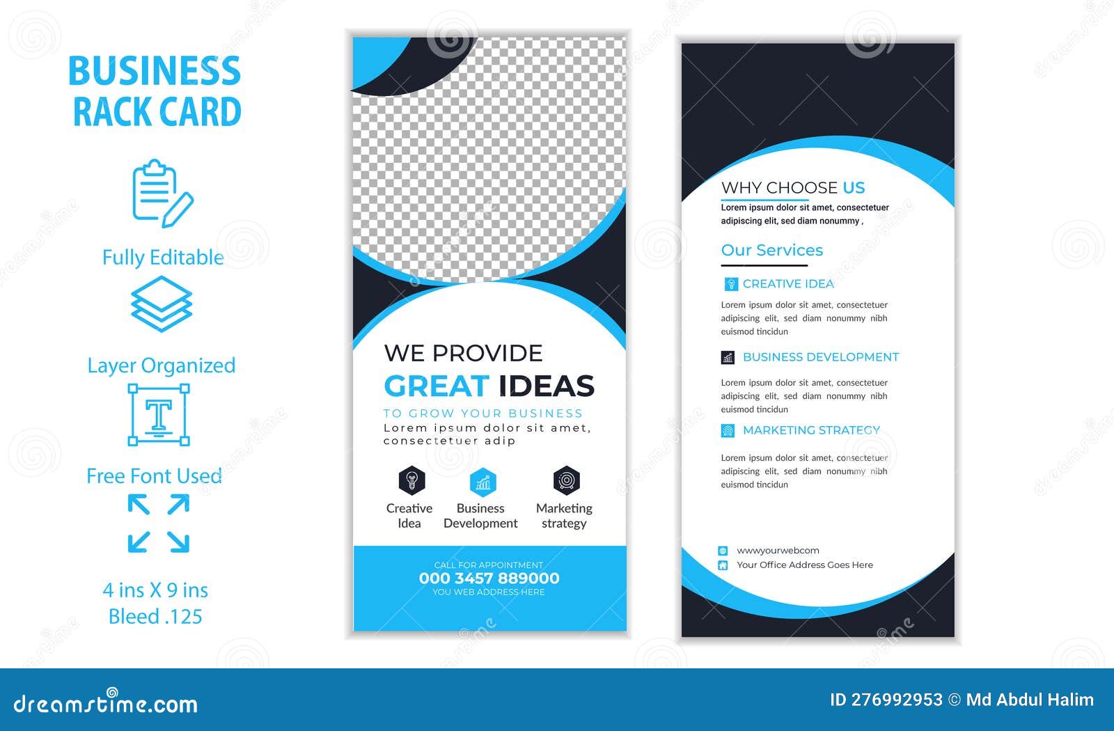 Corporate Rack Card DL Flyer Template Design Stock Illustration ...