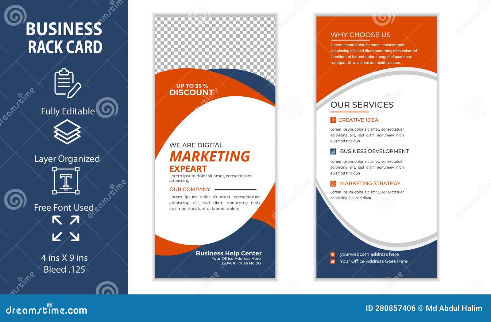 Corporate Rack Card or Dl Flyer Template Design on White Background ...