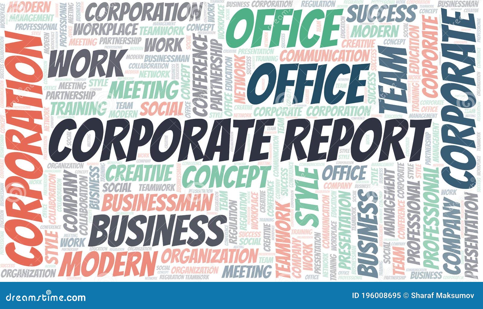 Corporate Report Vector Word Cloud, Made with Text only. Stock ...