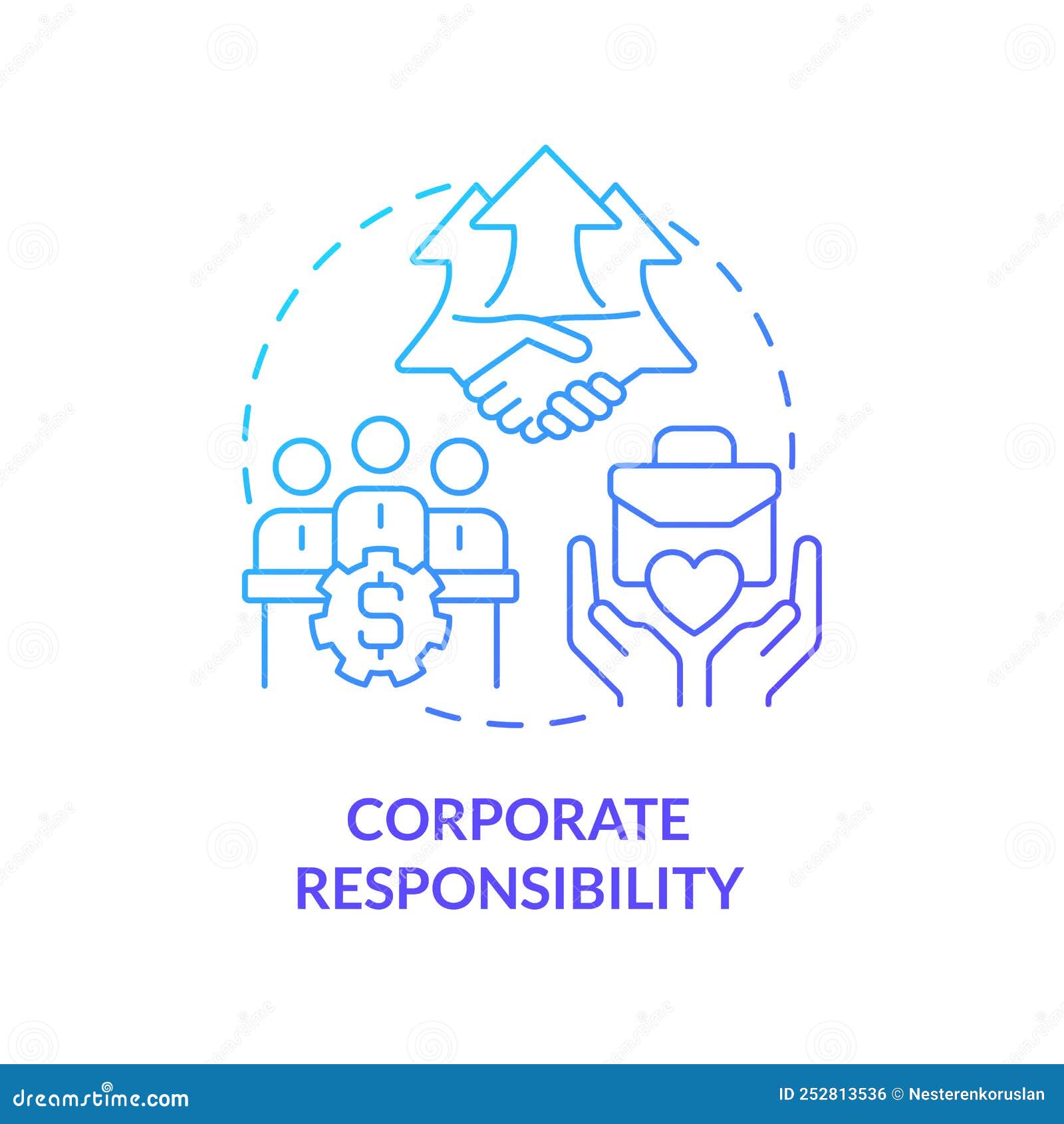 Corporate Responsibility Blue Gradient Concept Icon Stock Vector ...