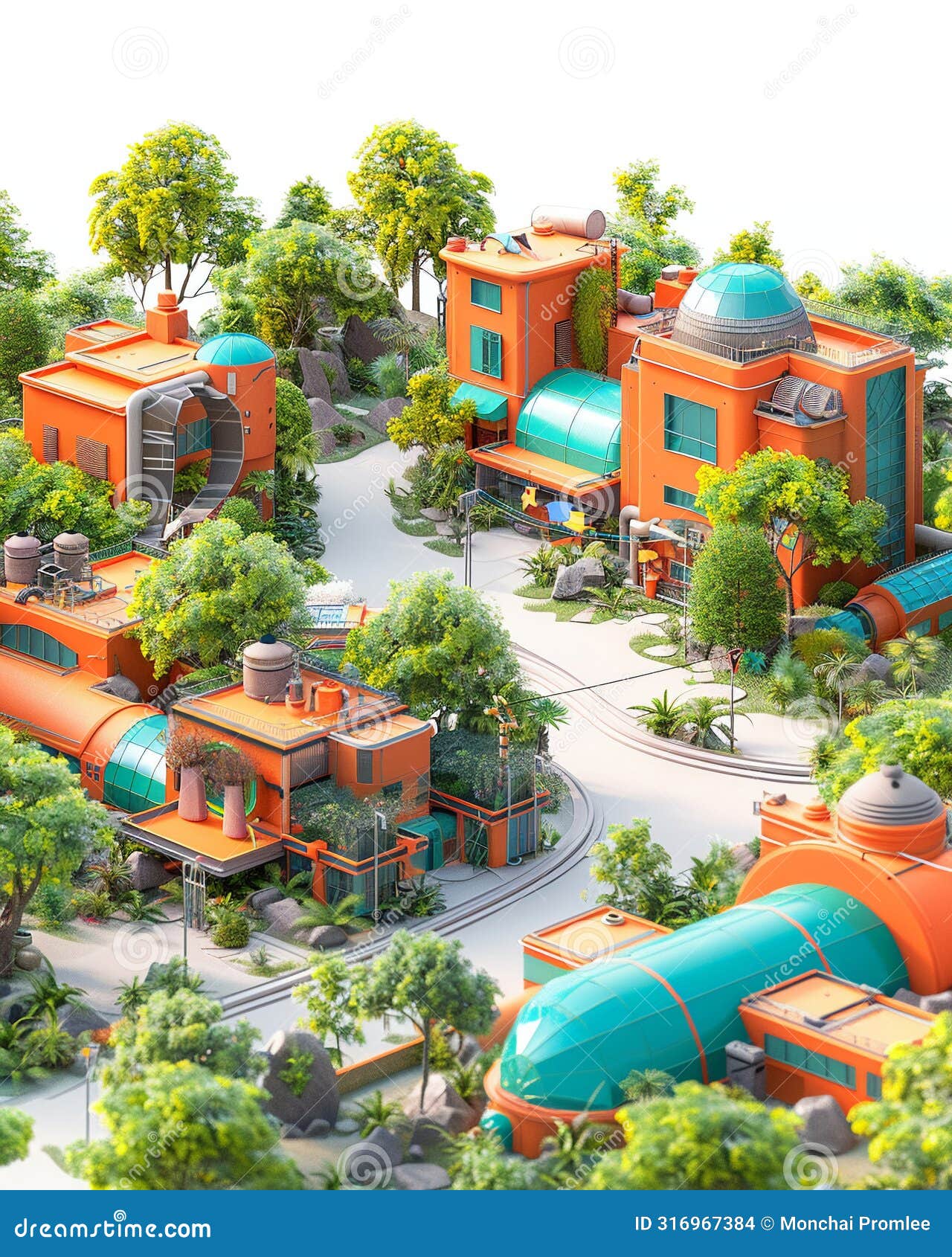 Corporate Retreat Featuring Eco-friendly Buildings within a Green ...