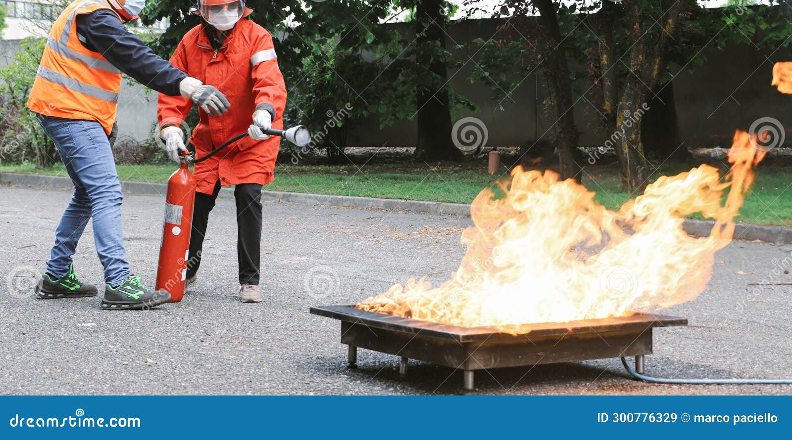 Corporate Safety - Exercise during a Firefighting Course Stock Image ...