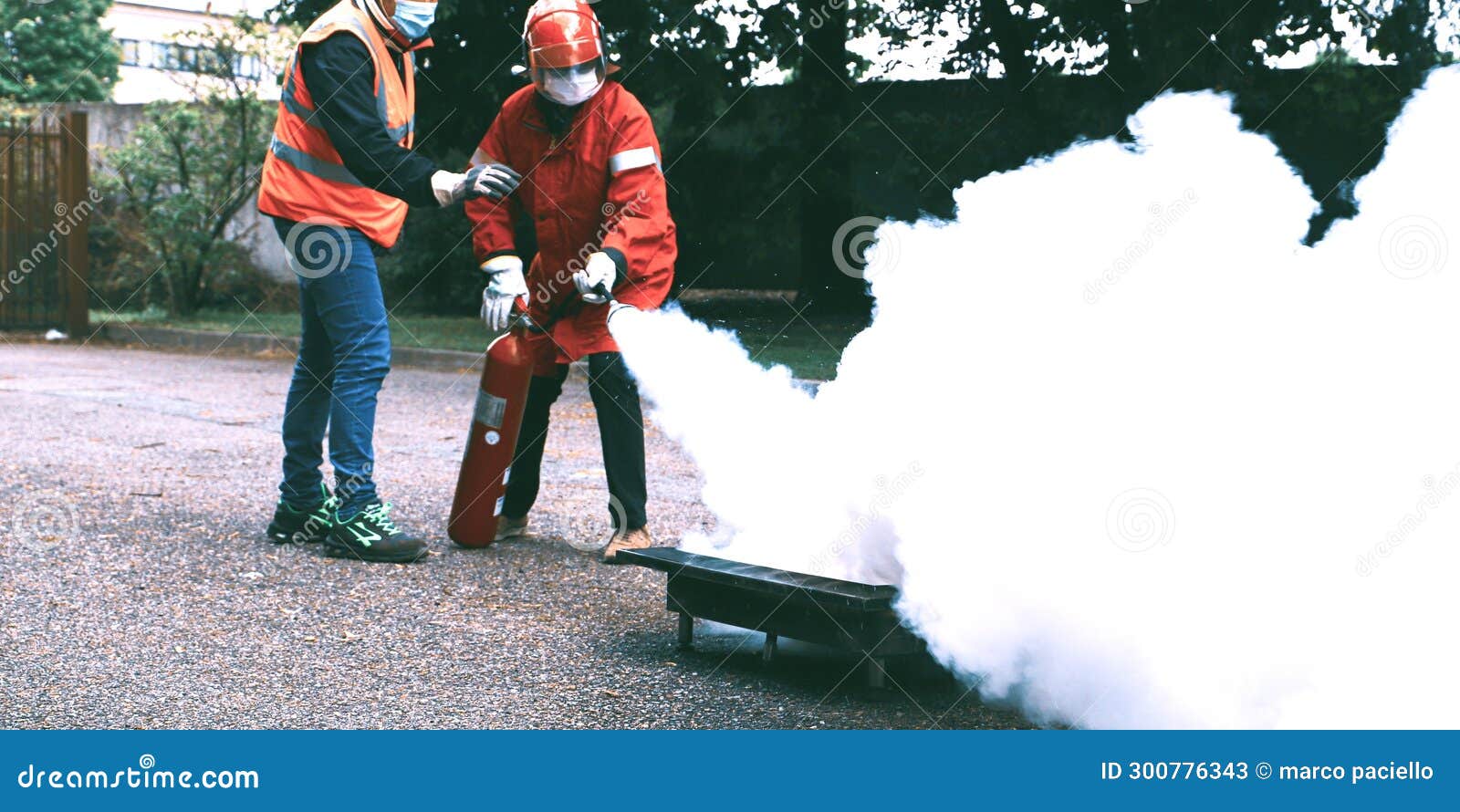 Corporate Safety - Exercise during a Firefighting Course Stock Image ...