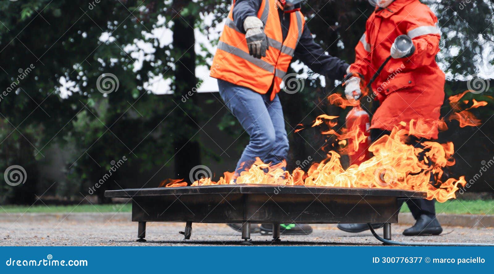 Corporate Safety - Exercise during a Firefighting Course Stock Image ...