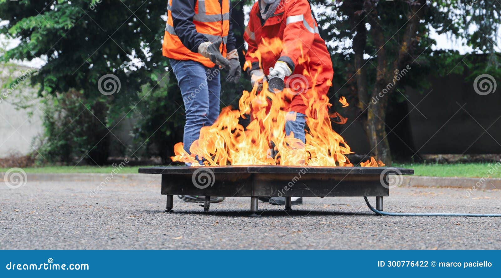 Corporate Safety - Exercise during a Firefighting Course Stock Photo ...