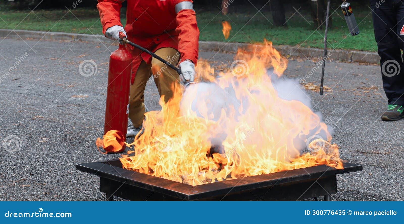 Corporate Safety - Exercise during a Firefighting Course Stock Image ...