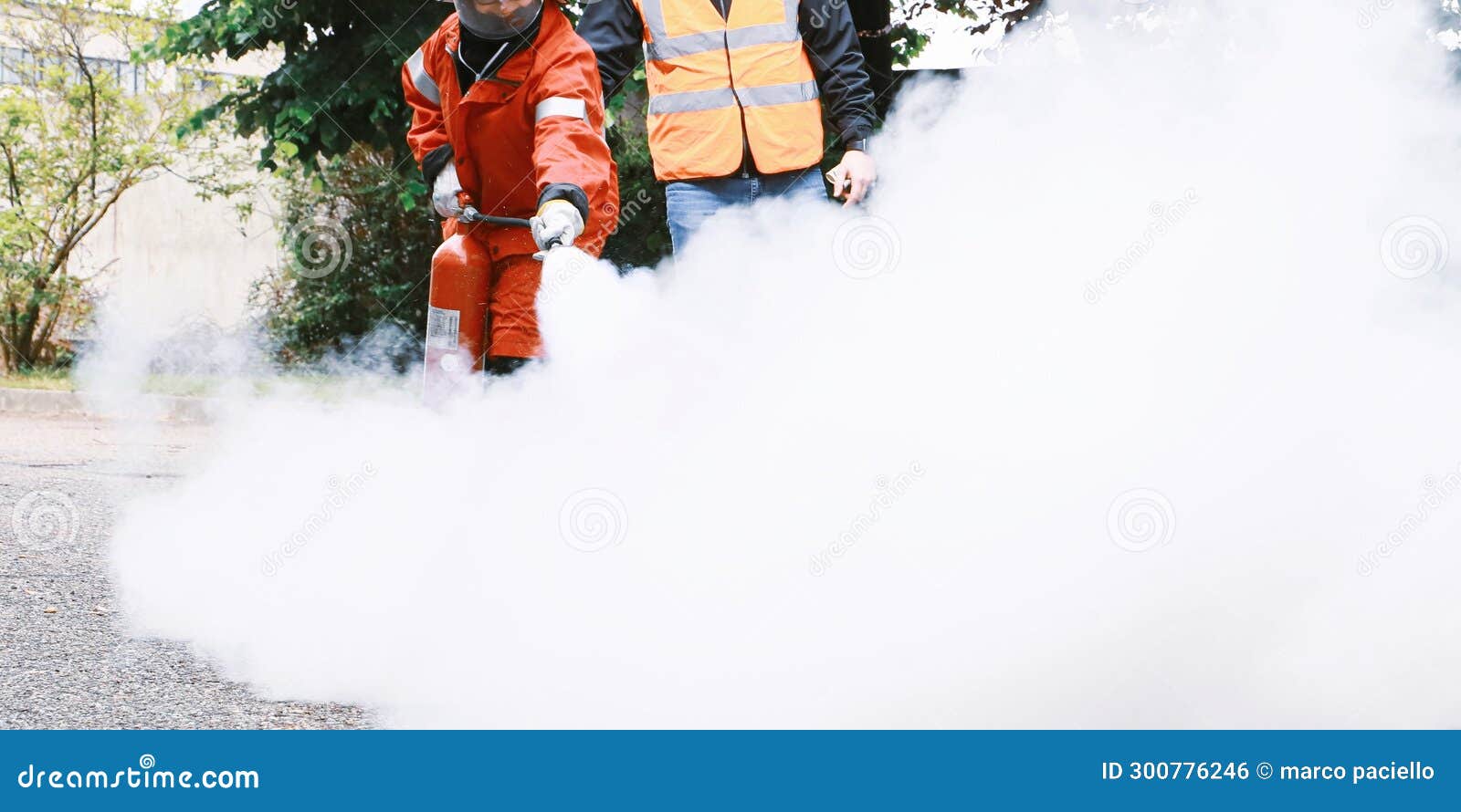 Corporate Safety - Exercise during a Firefighting Course Stock Photo ...