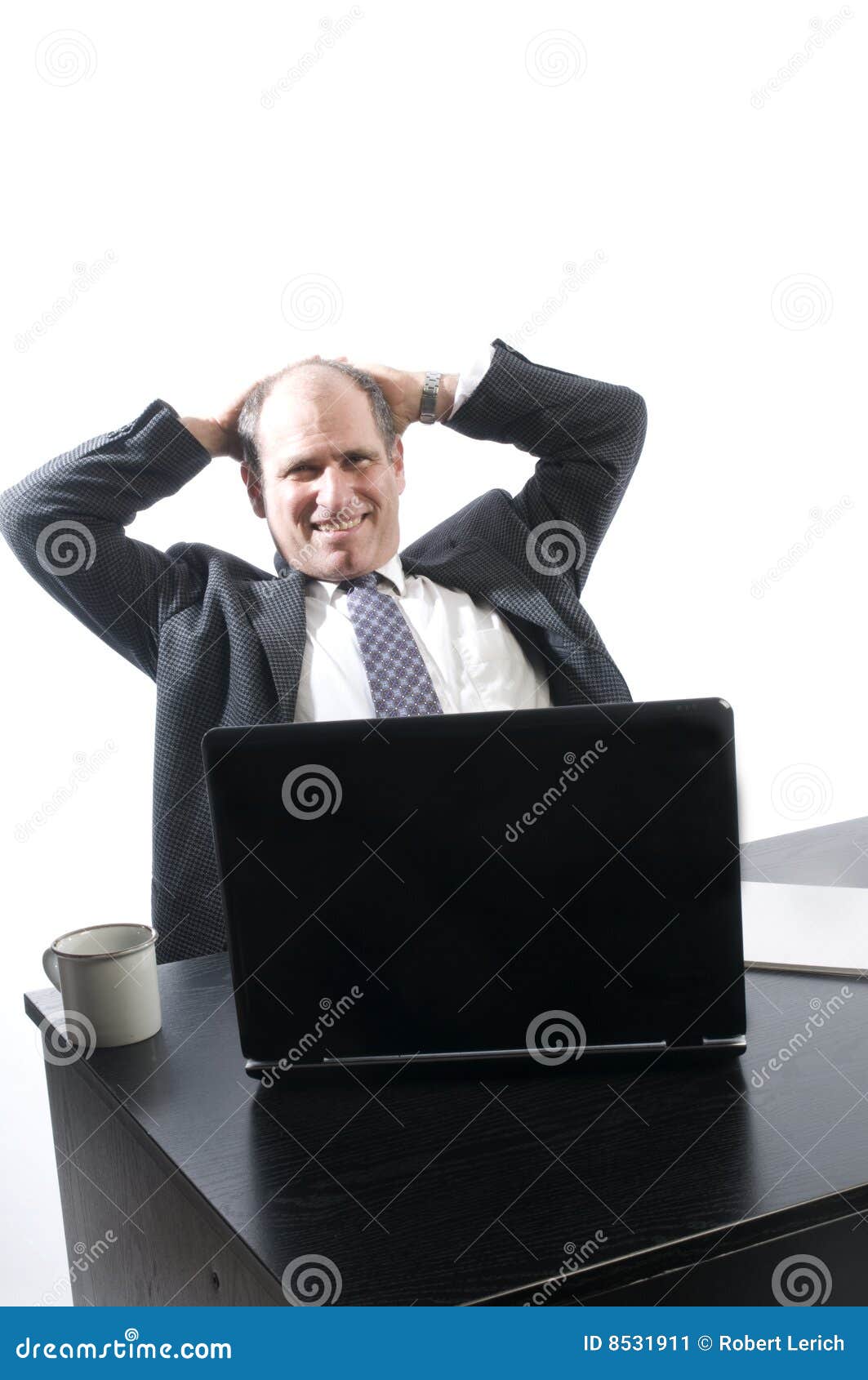 Corporate Senior Executive Relaxing in Office Stock Image - Image of ...