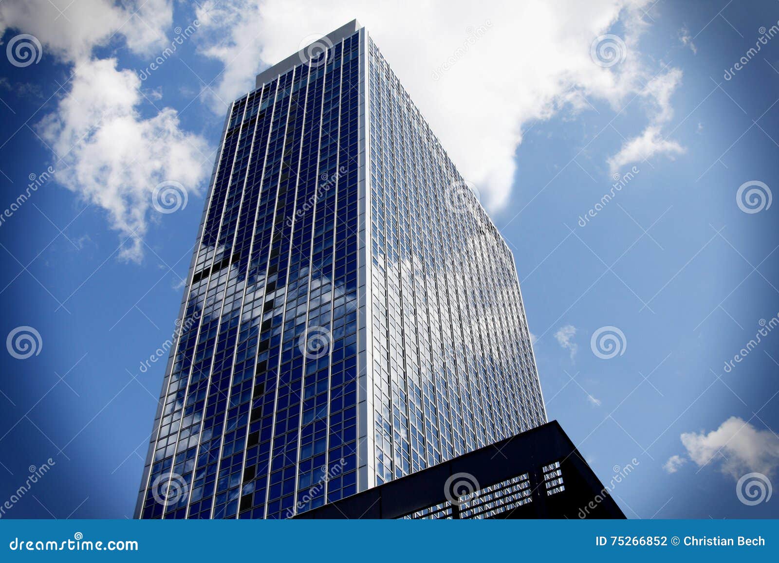 Corporate Skyscraper with Cloud Reflection Stock Photo - Image of ...